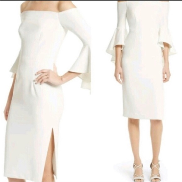 Milly | Dresses | Milly Selena Italian Cady Bell Sleeve Dress | Poshmark